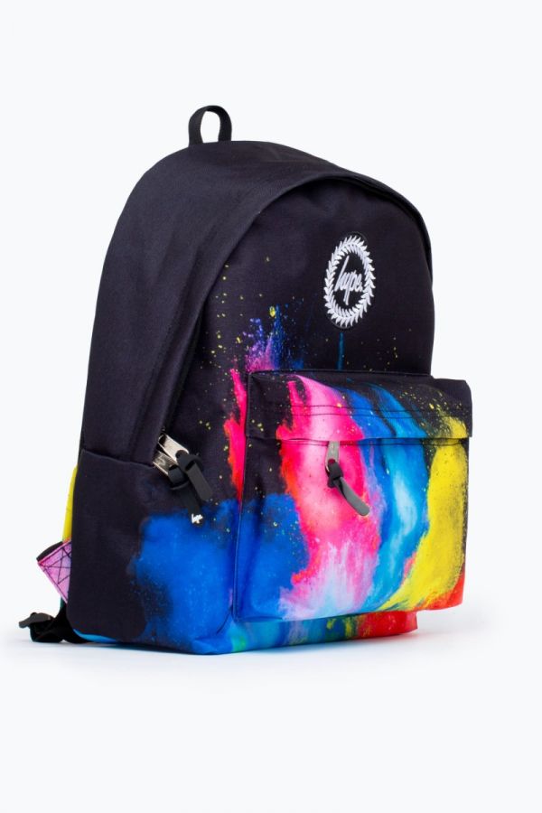 Unisex Black Multi Explosion Crest Backpack